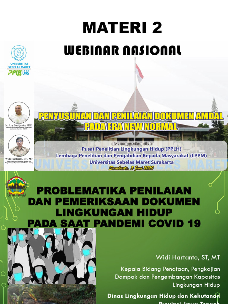 22 - Lingkungan - Materi Widi Hartanto, ST.,MT - WEBINAR PPLH UNS 05 Juni 2020 | PDF