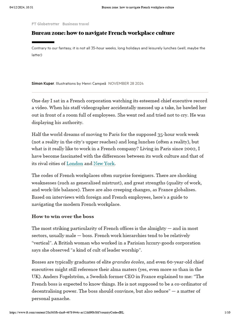 Navigating French Workplace Culture | PDF | France