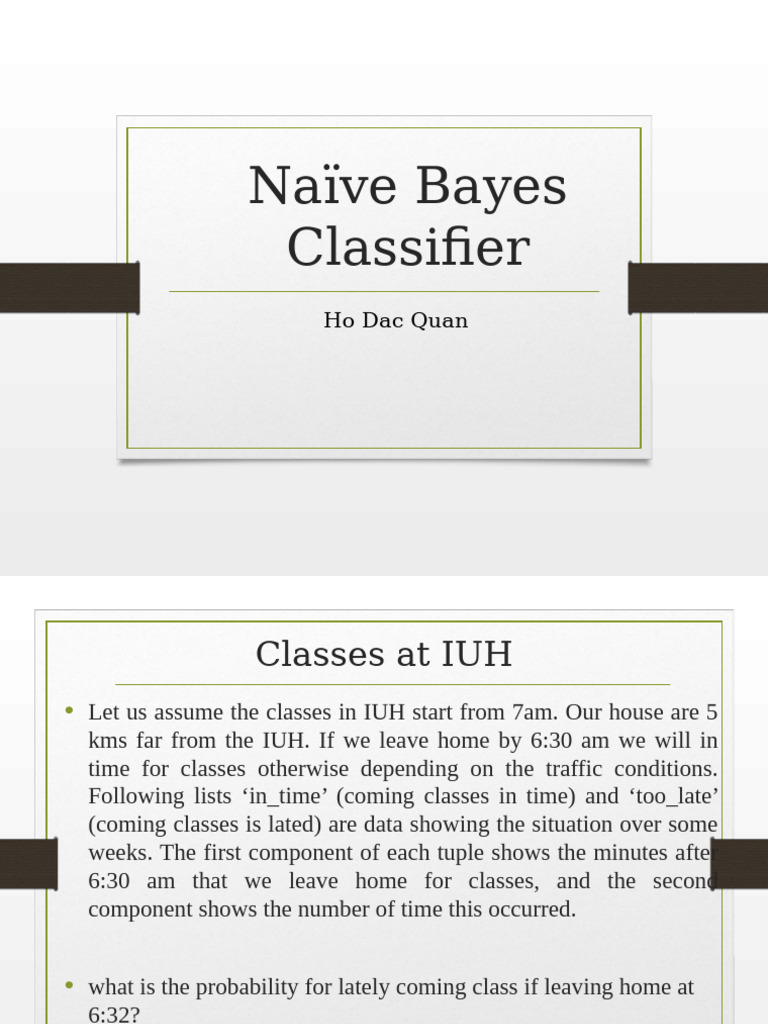 Lecturer3 - Naive Bayes Classifier | PDF | Statistical Classification | Statistical Theory