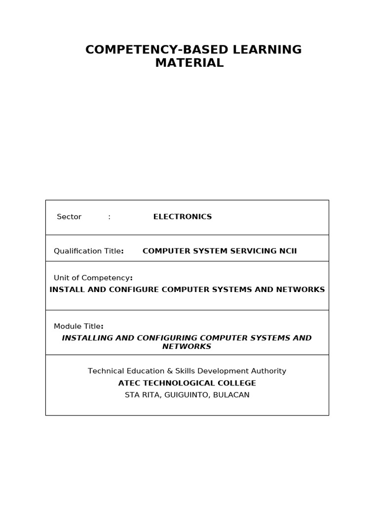 Computer System Servicing NCII Guide | PDF | Personal Computers | Booting