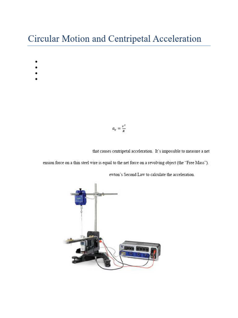 Circular Motion Instructions | PDF | Acceleration | Force