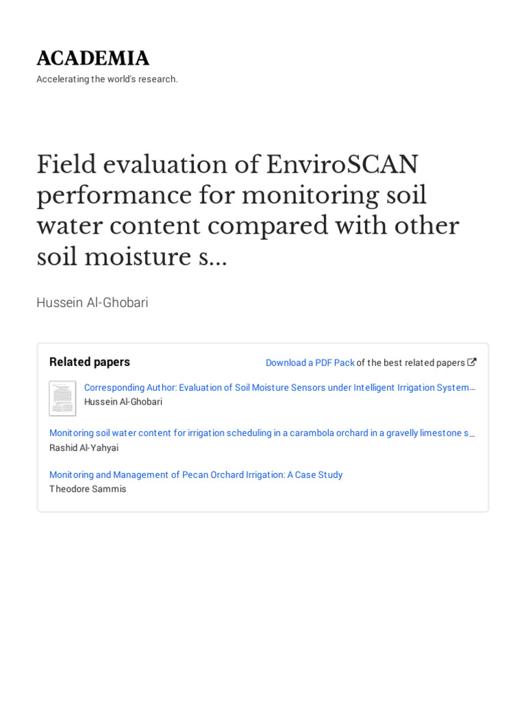 Field Evaluation of EnviroSCAN Performance For-With-Cover-Page-V2 | PDF | Coefficient Of ...