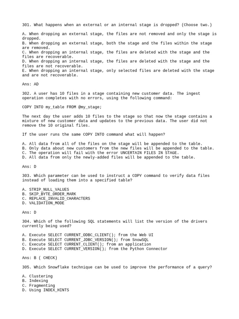 Practice Ques 301 400 | PDF | Databases | Table (Database)