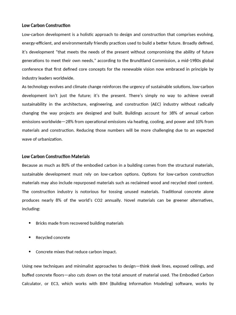 Low Carbon Construction | PDF
