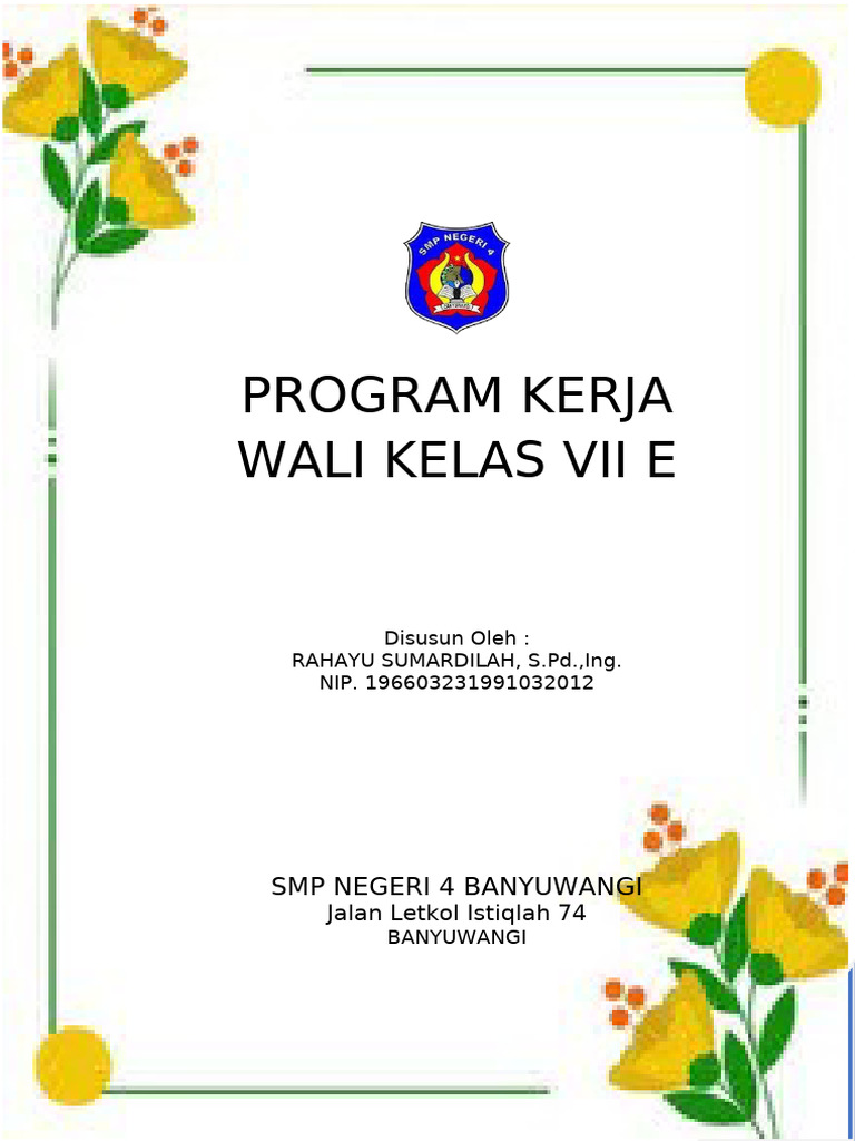 Program Kerja Wali Kelas 7e | PDF