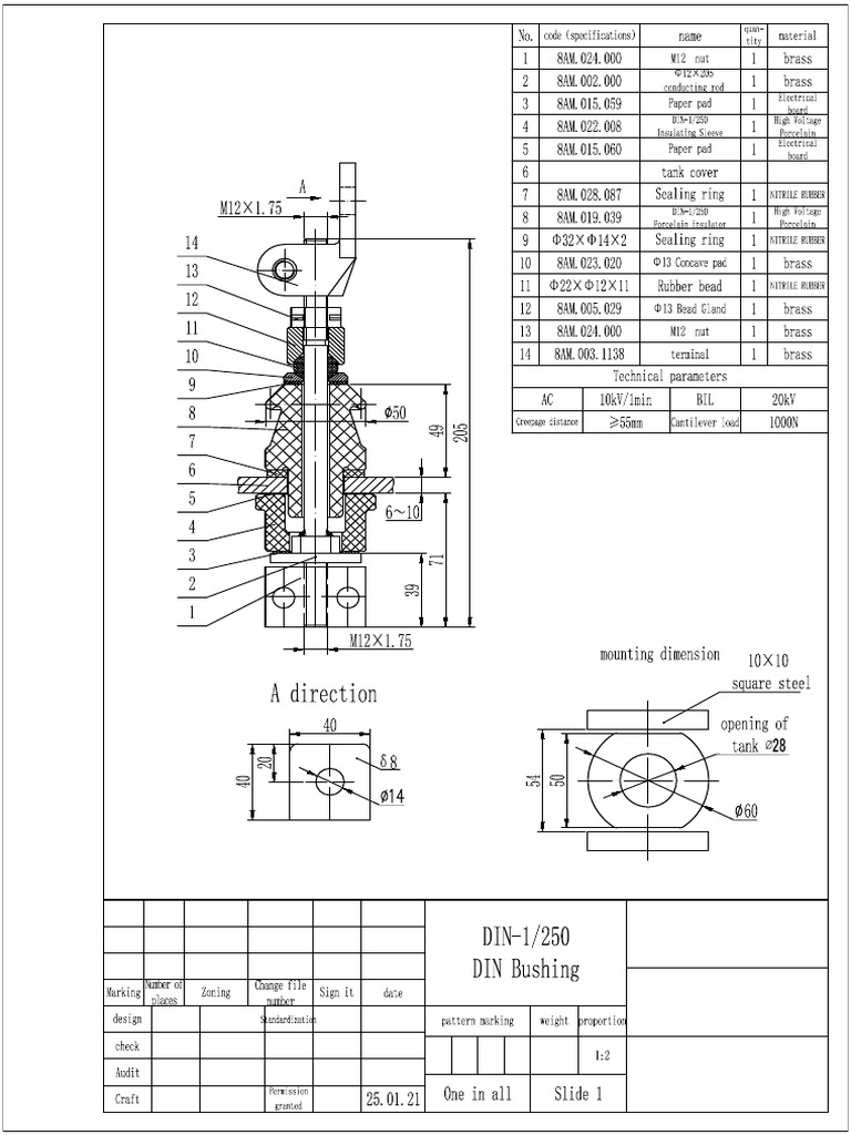 1kV-250A Revised Drawing | PDF