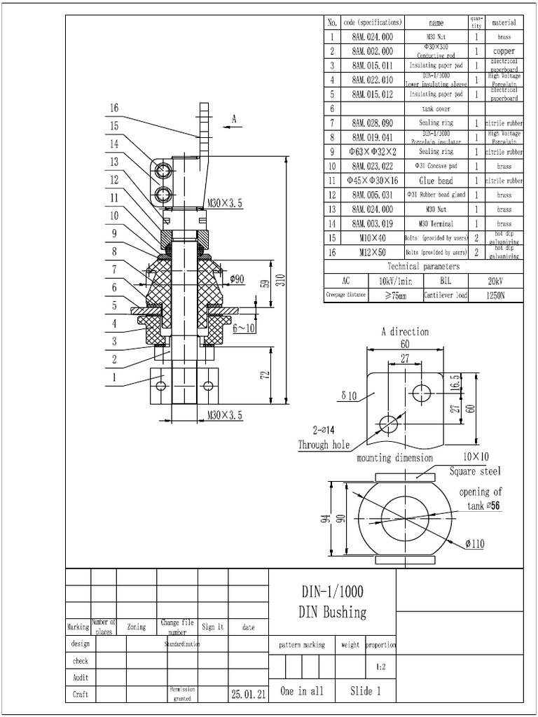 1kV-1000A Revised Drawing | PDF