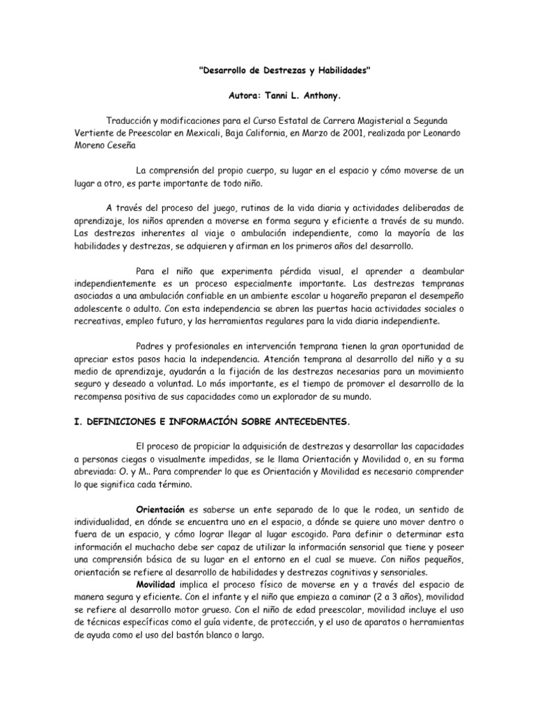 Desarrollo de Habilidades y Destrezas 2 | PDF | Aprendizaje | Sentidos