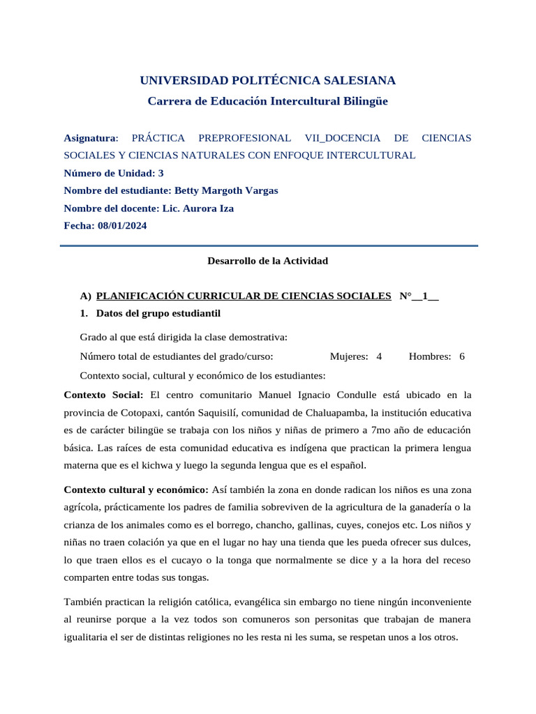 ACTIVIDAD 3 - Pract VII-EIB - UNIDAD 3 | PDF | Multilingüismo | Institución