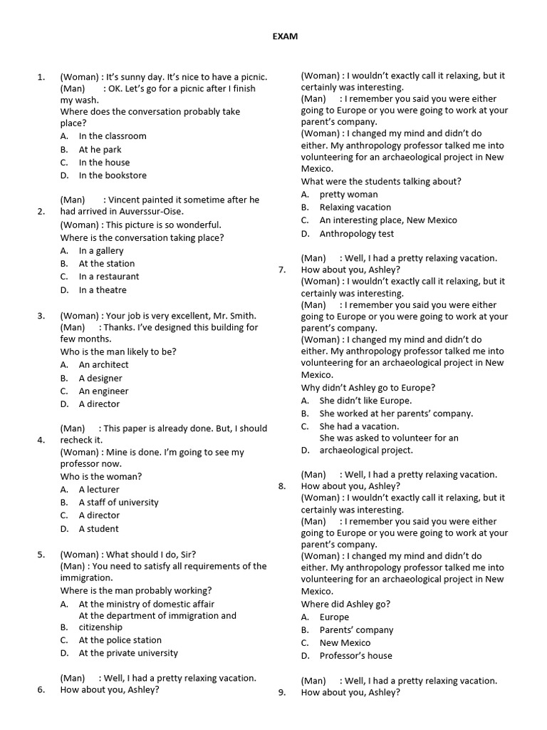 FINAL EXAM CONVERSATION | PDF | Coal | Coke (Fuel)