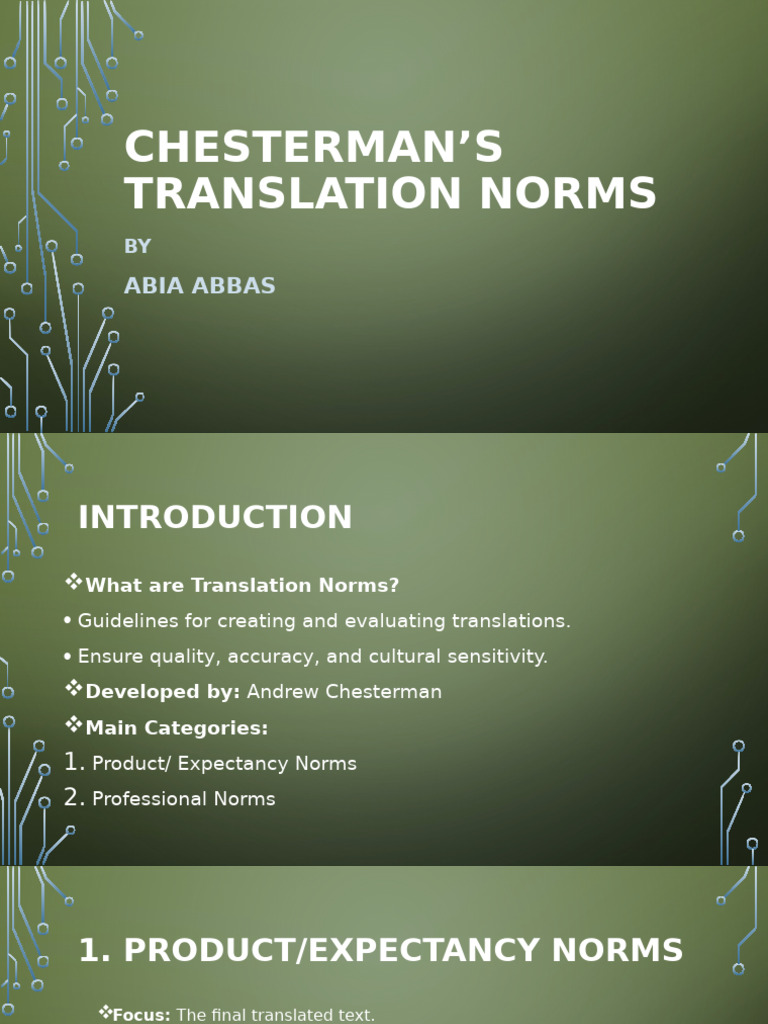 Chesterman's Translation Norms | PDF
