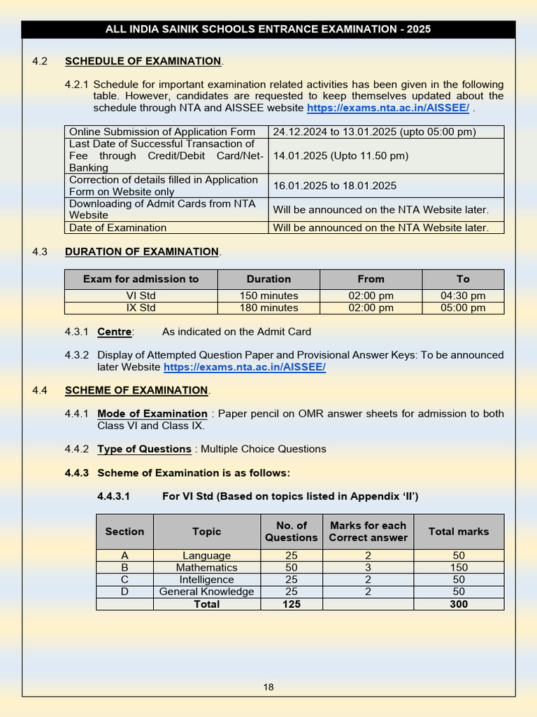 Aissee Sainik School Entrance Exam Syllabus 2025 | PDF | Verb | Linguistics