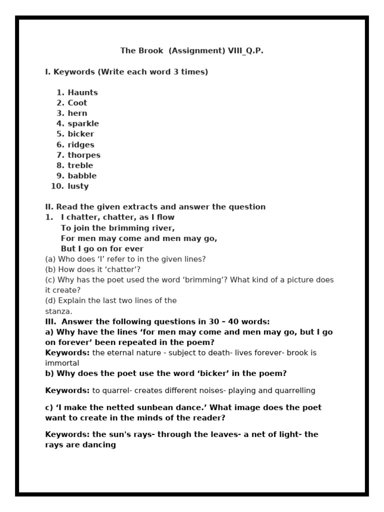 1737967261694.the Brook Assignment VIII - Q.P. | PDF