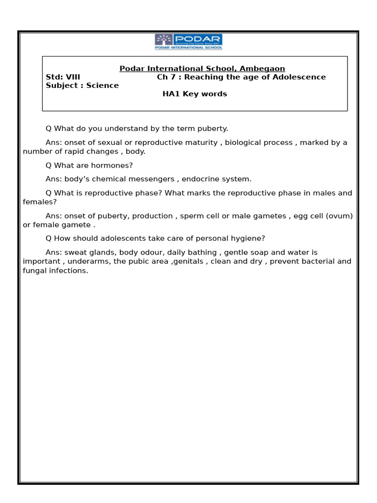 1737632022938.adolescence HA1 Key Words | PDF