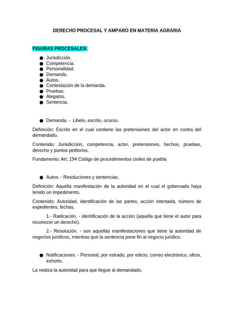 Derecho Procesal y Amparo en Materia Agraria | PDF | Ley procesal ...