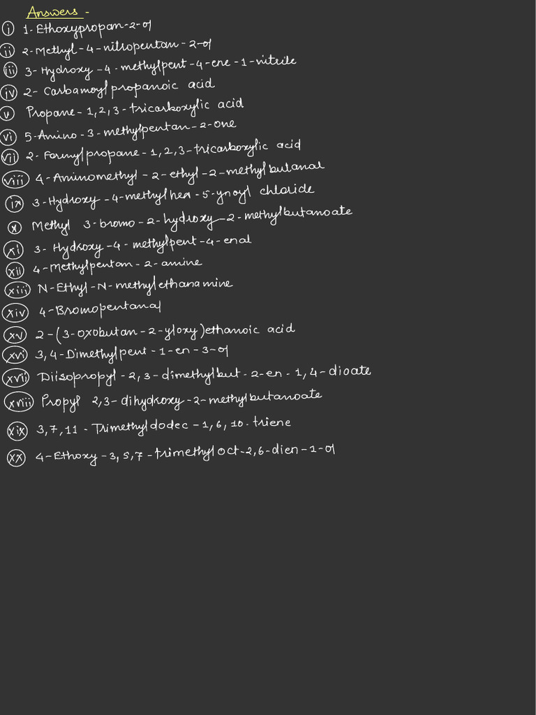 IUPAC Nomenclature Part 3 Answers | PDF