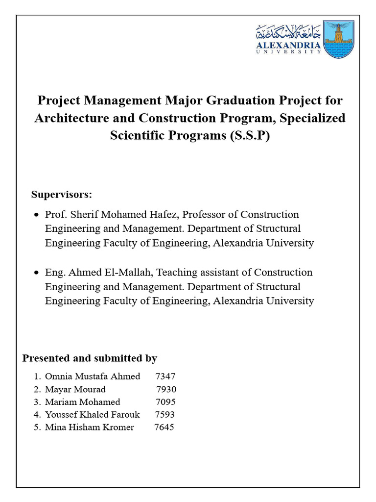 Graduation Project Book | PDF | Project Management | Construction ...