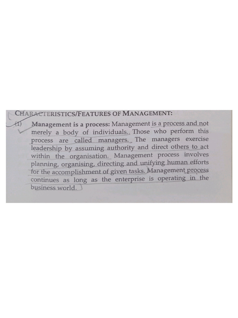 Characteristics of Management | PDF