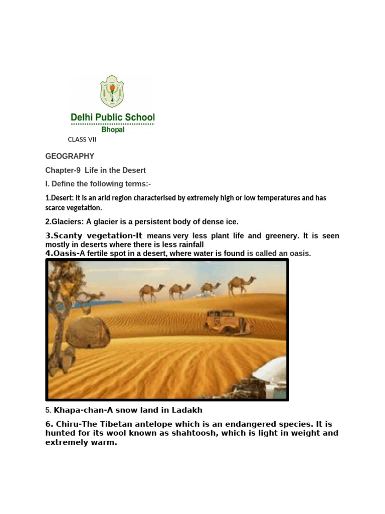 Life in Desert: Sahara & Ladakh Insights | PDF | Desert | Sahara