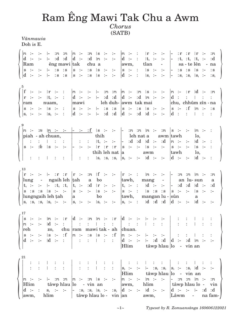 Ram Eng Mawi Tak Chu A Awm | PDF