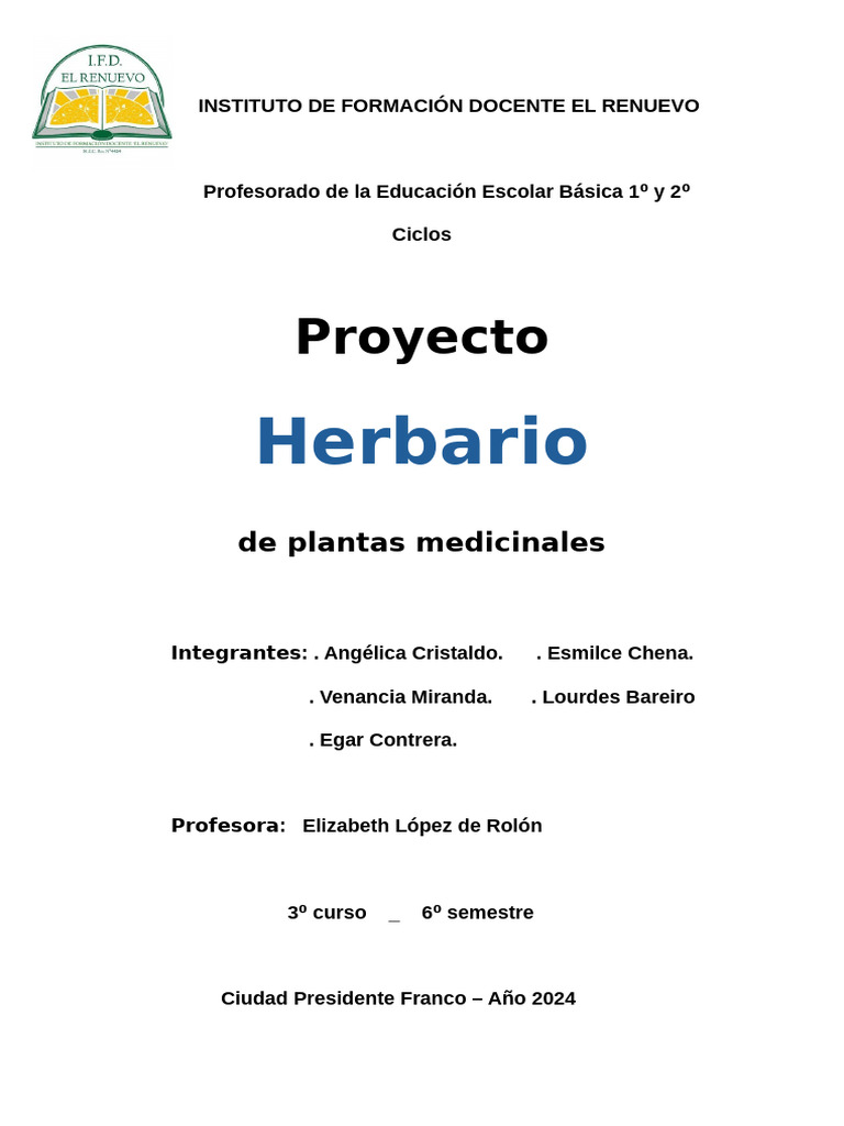Proyecto Herbario | PDF