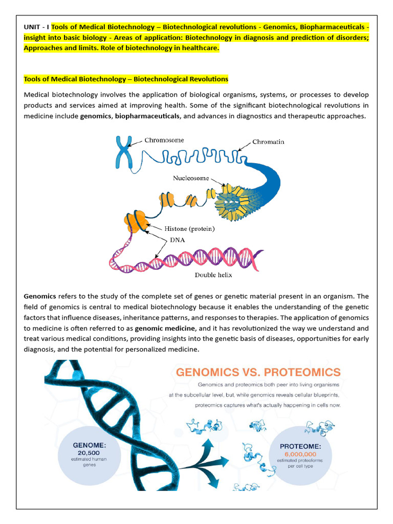 Medical Biotechnology Tools and Applications | PDF | Personalized ...