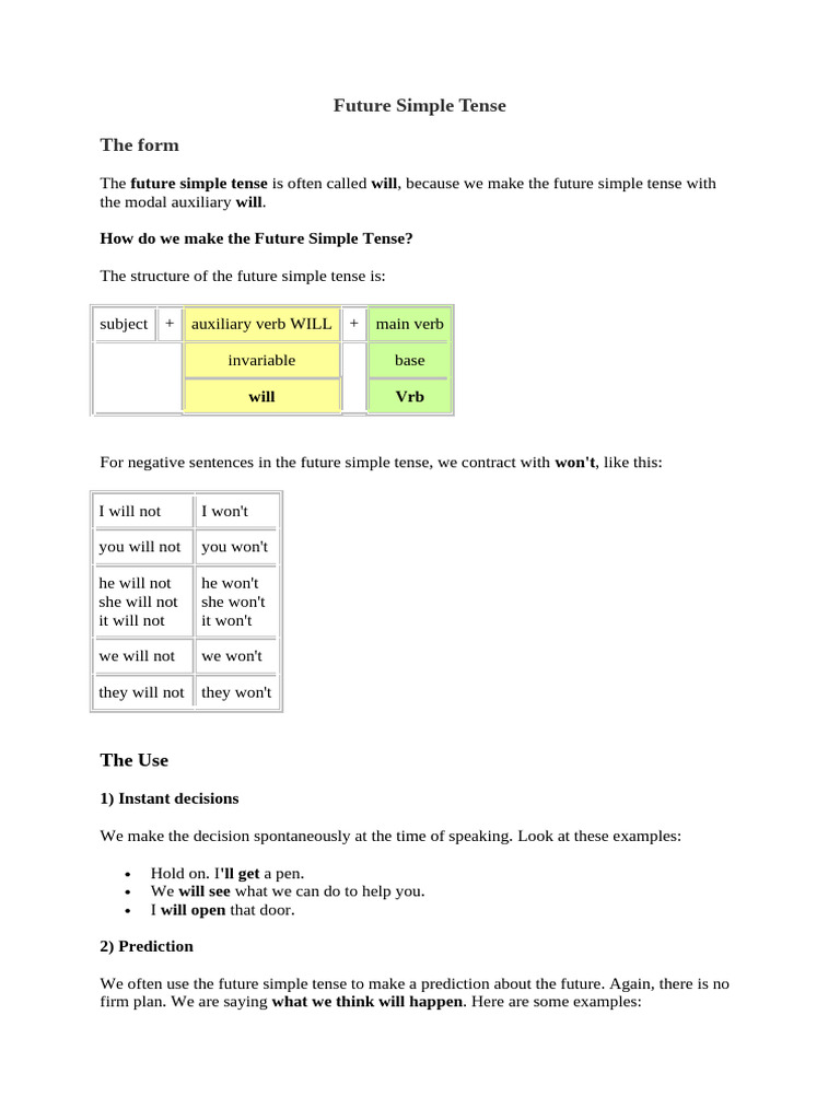 44 Future Simple Tense | PDF