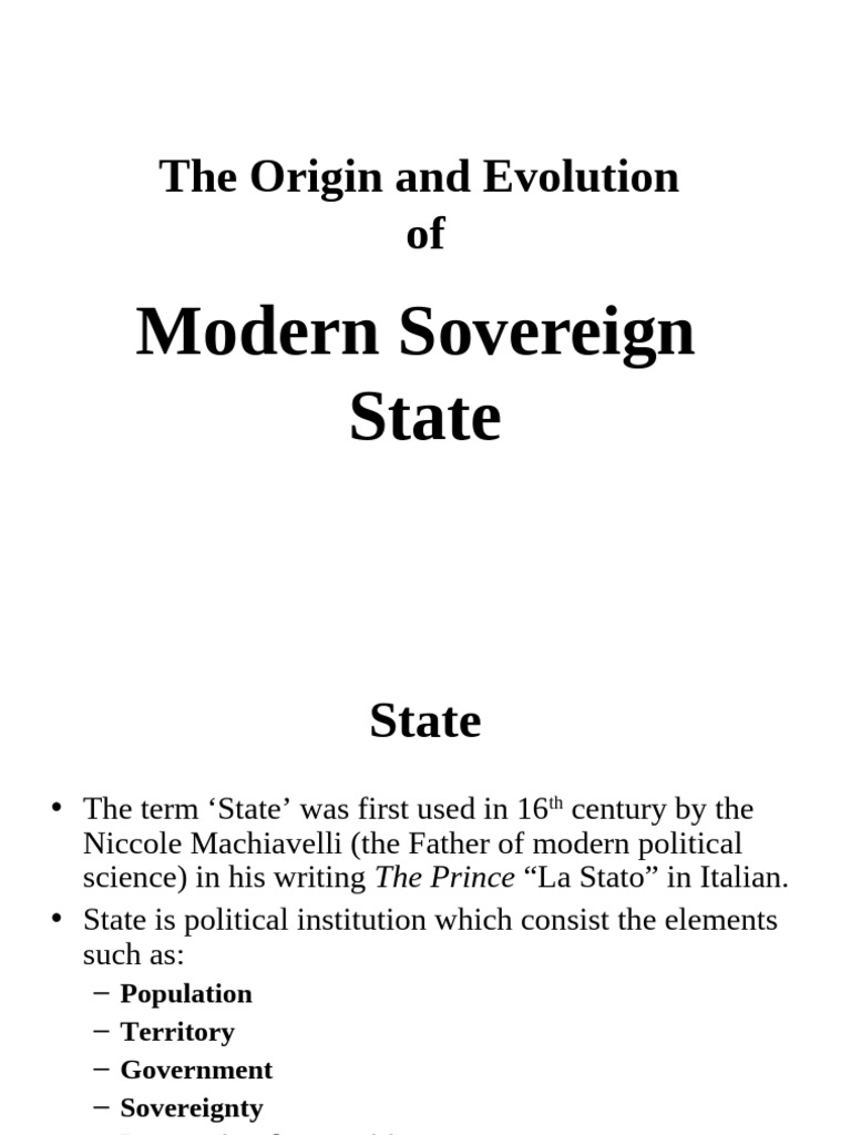 The Origin and Evolution of Modern State & IR | PDF | State (Polity ...