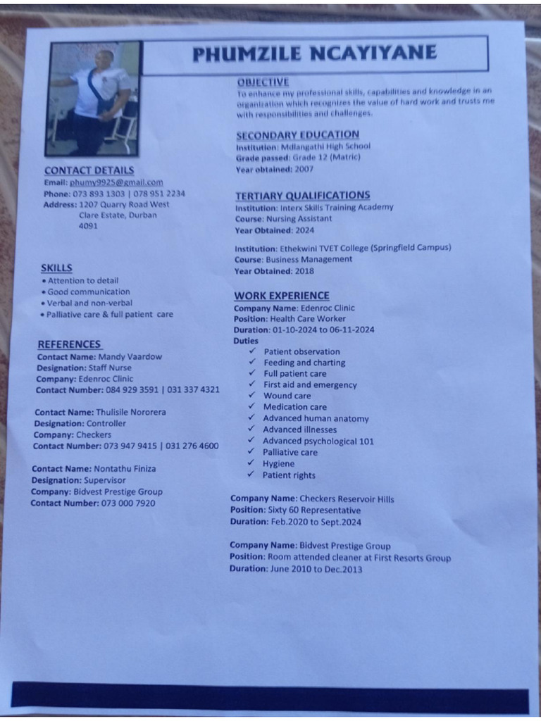 Phumy CV Entsha | PDF