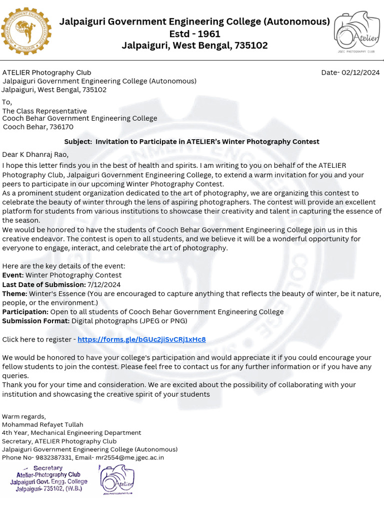 CGEC Invitation Letter | PDF | Vision | Imaging