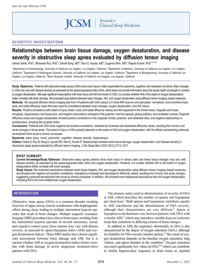 jcsm.10192 | PDF | Sleep Apnea | Medical Specialties