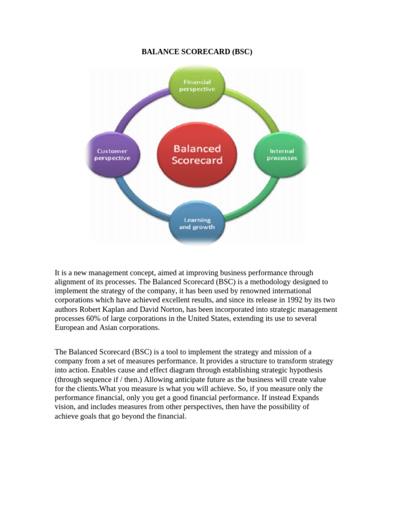 Balance Scorecard | PDF | Business | Business Economics