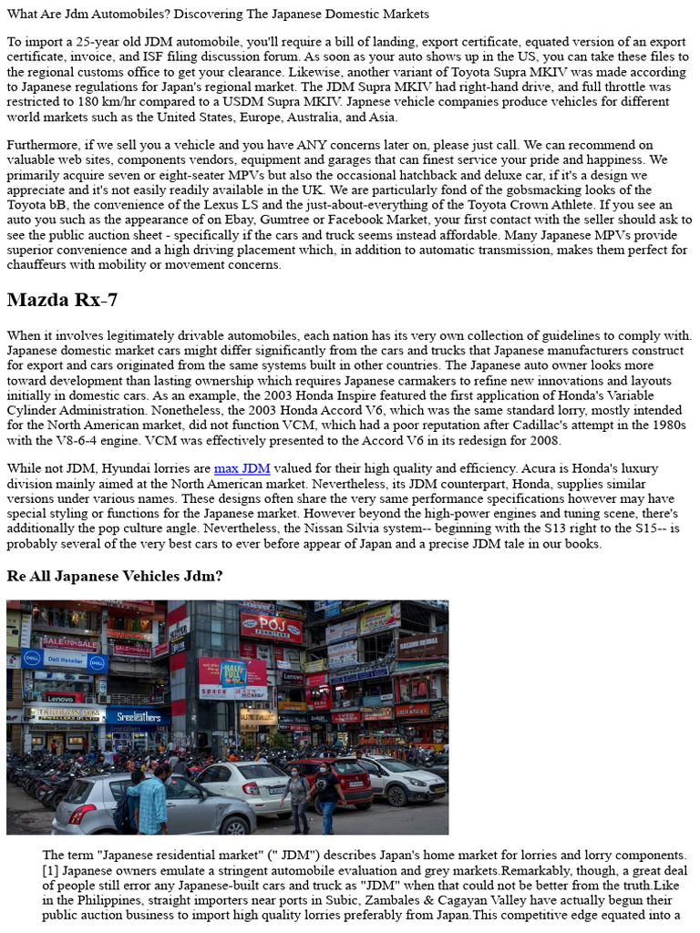 What Are JDM Vehicles? A Comprehensive Guide To Japanese Domestic ...