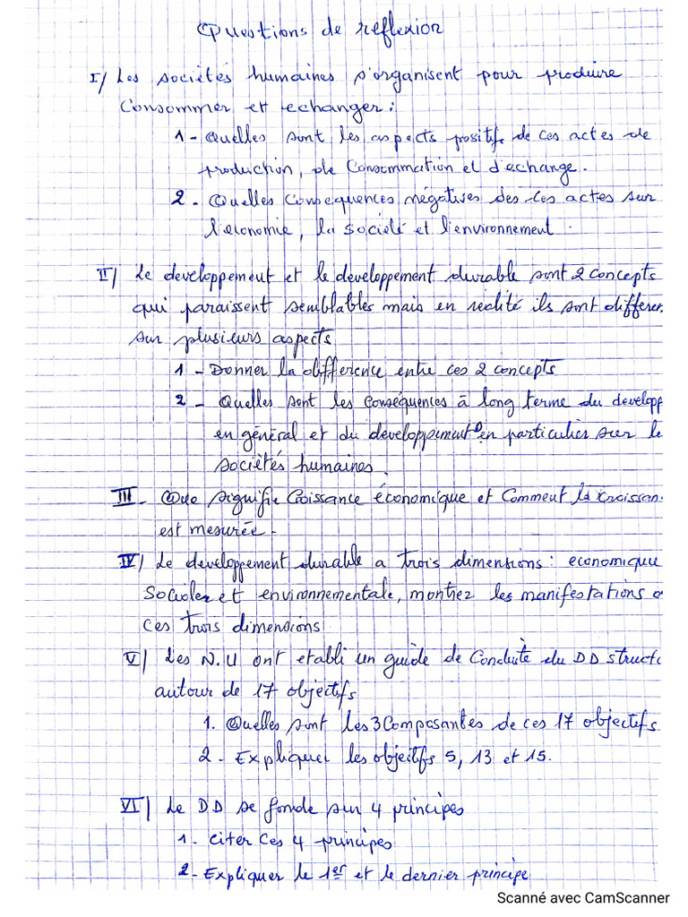 Questions de réflexion | PDF