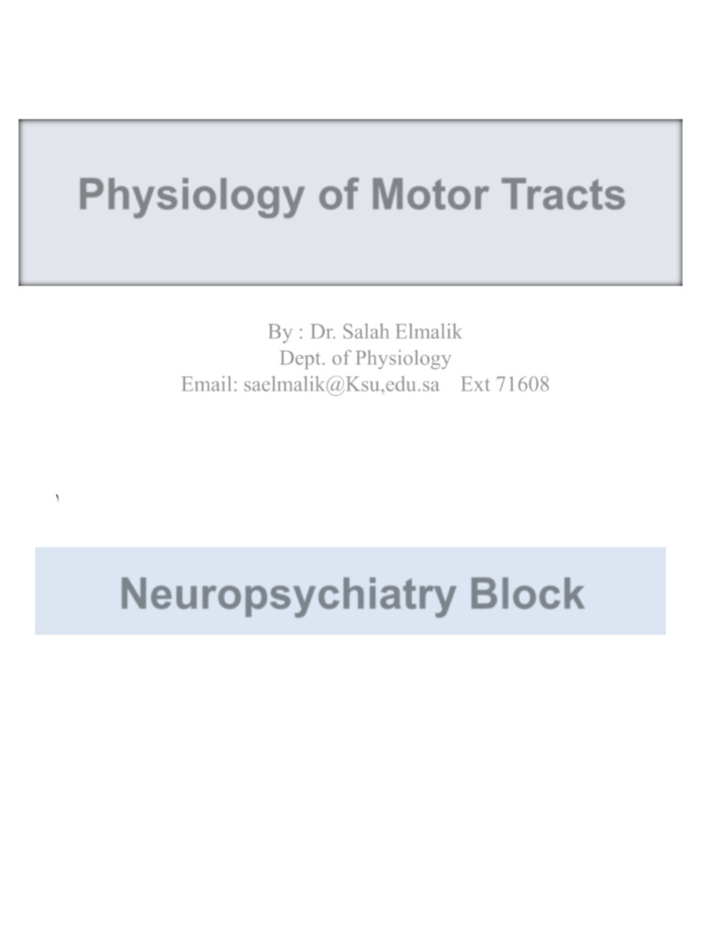 0- Motor Tracts | PDF | Motor Neuron | Spinal Cord