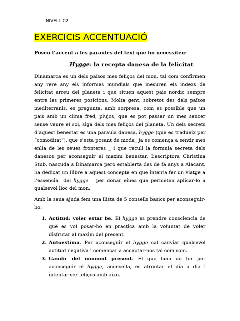 Exercicis Accentuació | PDF
