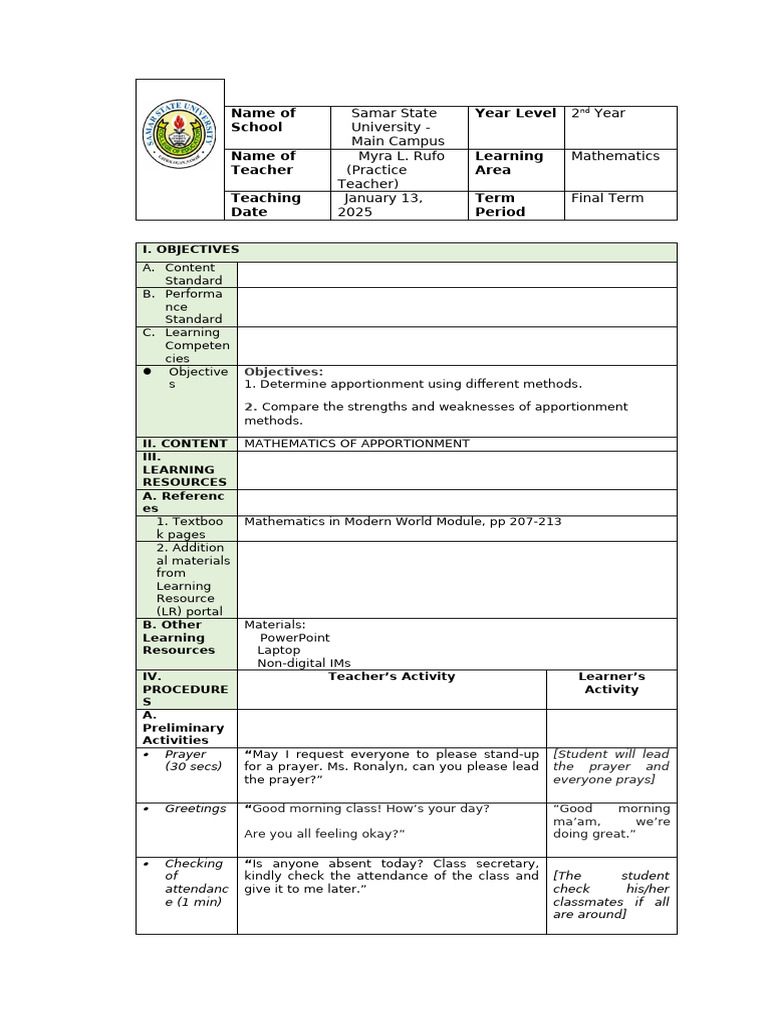 Rufo Demo DLP Apportionment&voting | PDF | Apportionment (Politics)