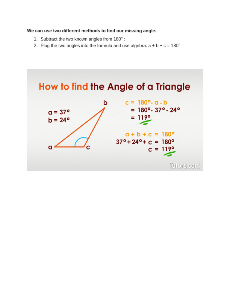 Angles Worksheet Form 1 | PDF