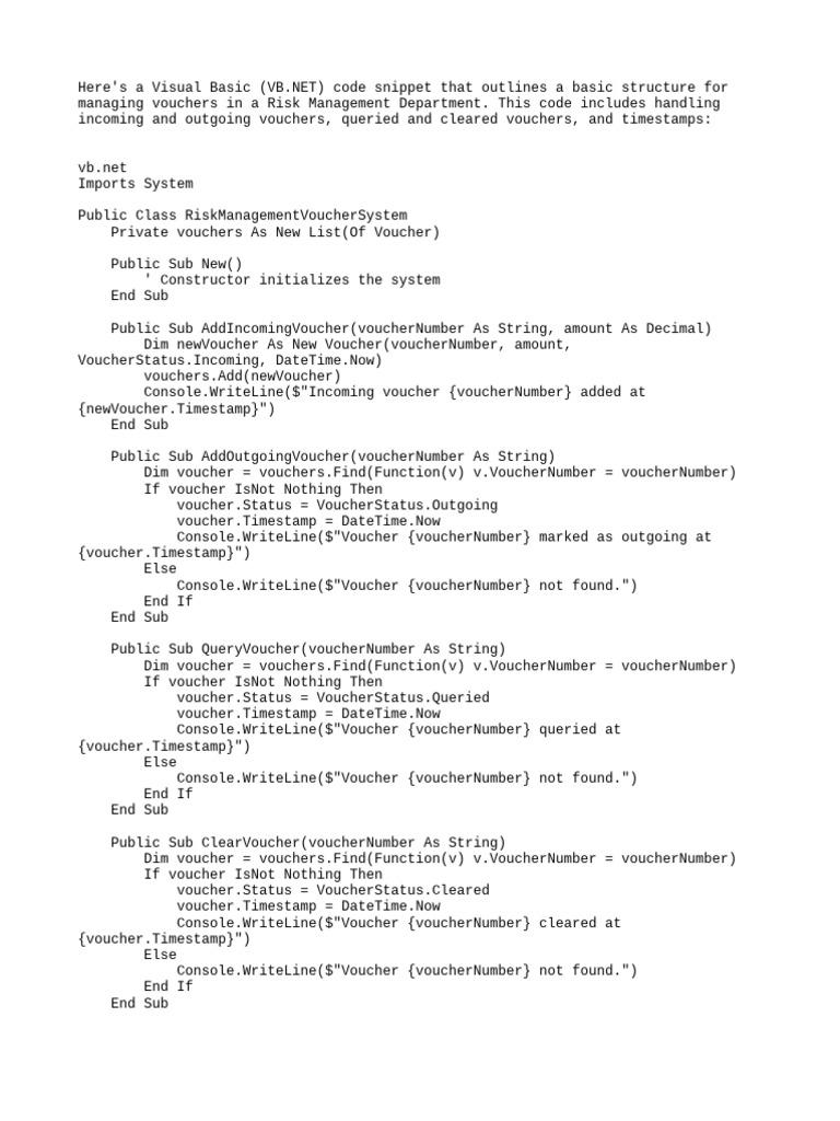 Voucher VB Program | PDF | User Interface | Software Development