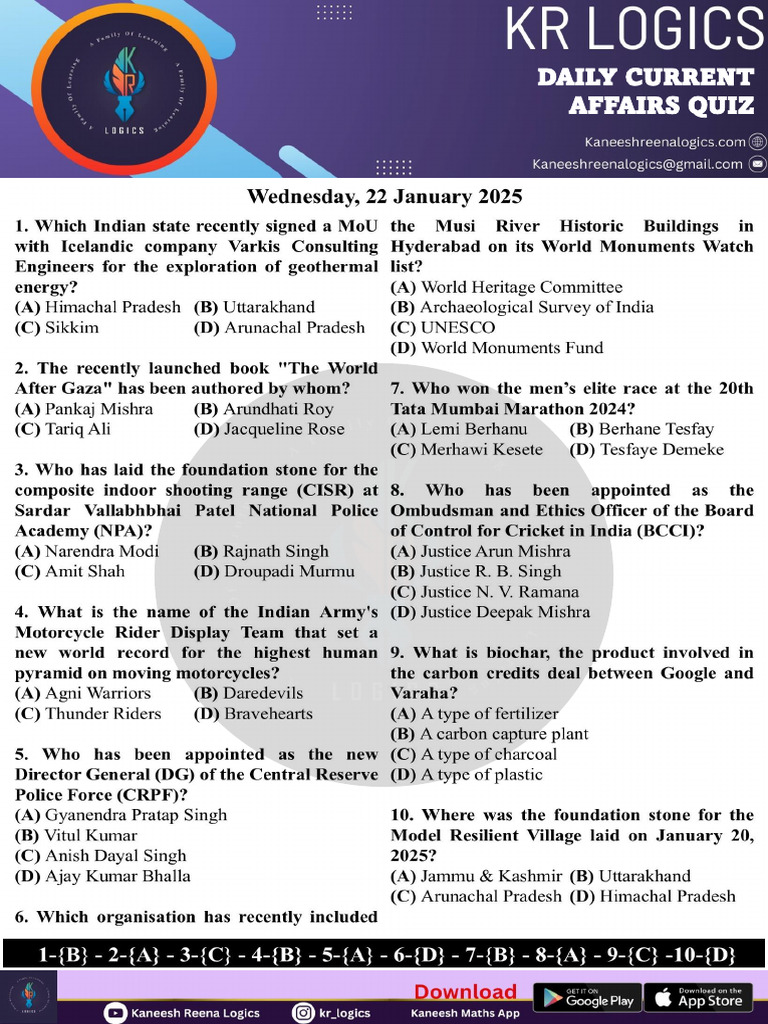 22-Jan-25_Curr.Aff.E_Kaneesh Maths-DS | PDF