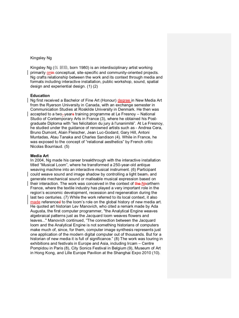 Kingsley NG Wiki | PDF | Arts (General)