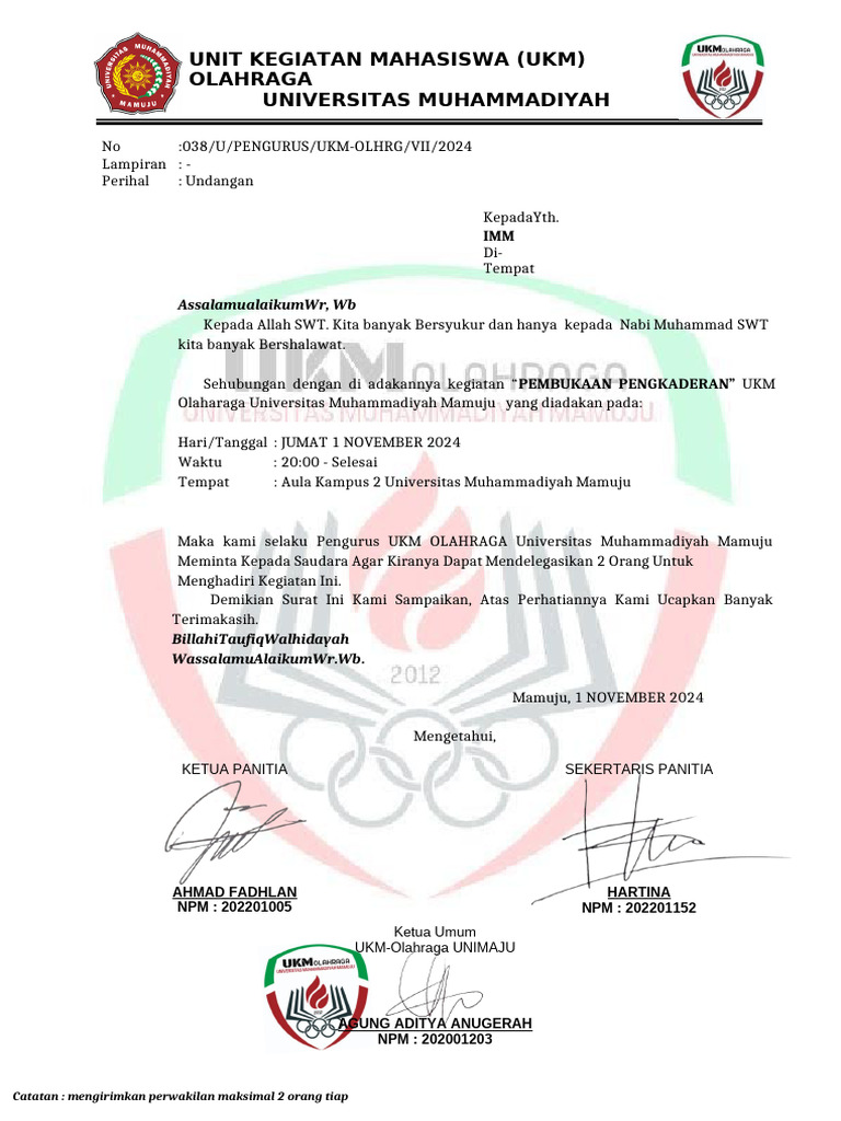 SURAT UNDANGAN Imm 2024 FIX | PDF