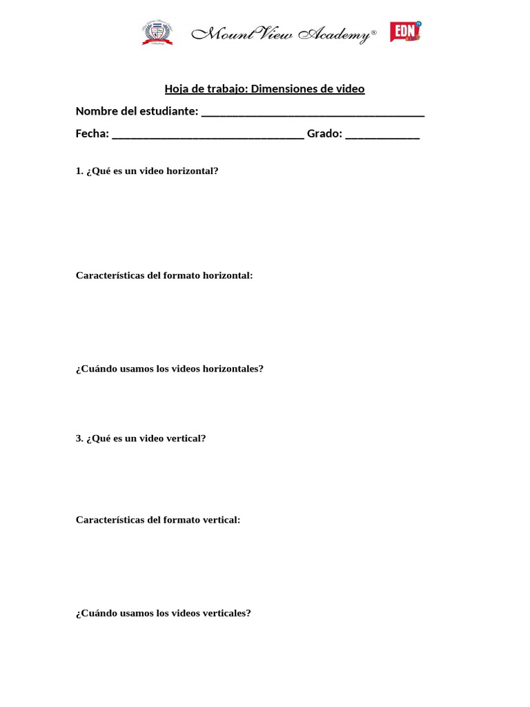 Dimensiones y Formatos de Video: Guía Esencial | PDF