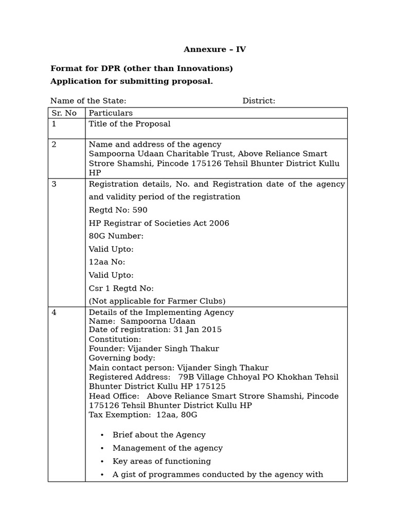 FSPF DPR Projects Annexure | PDF | Economies