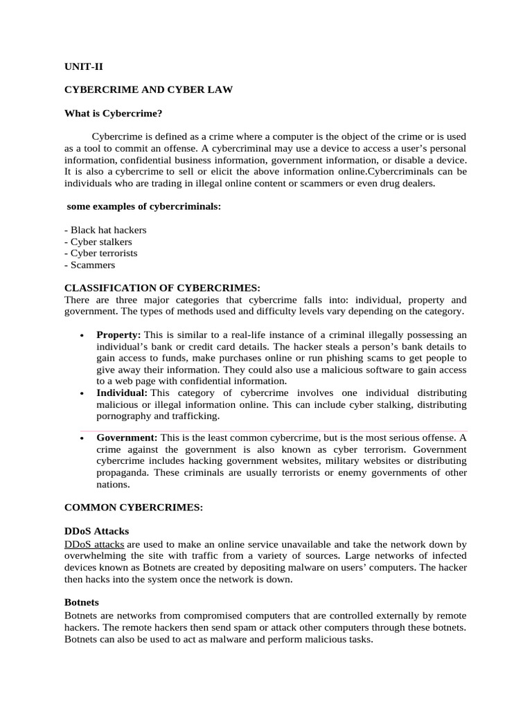cyber security UNIT-II | PDF | Cybercrime | Malware