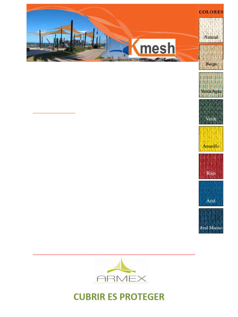 Ficha Tecnica Kmesh Actualizada. | PDF | Materiales