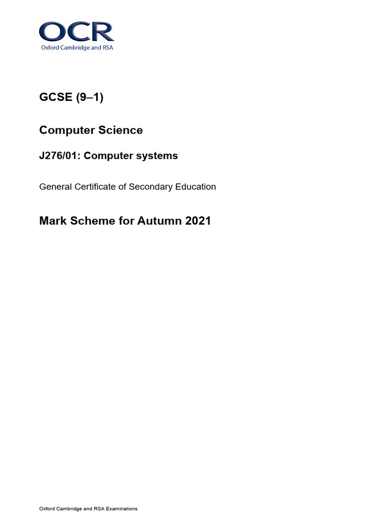 667557-mark-scheme-computer-systems | PDF | Computer Network | Random Access Memory