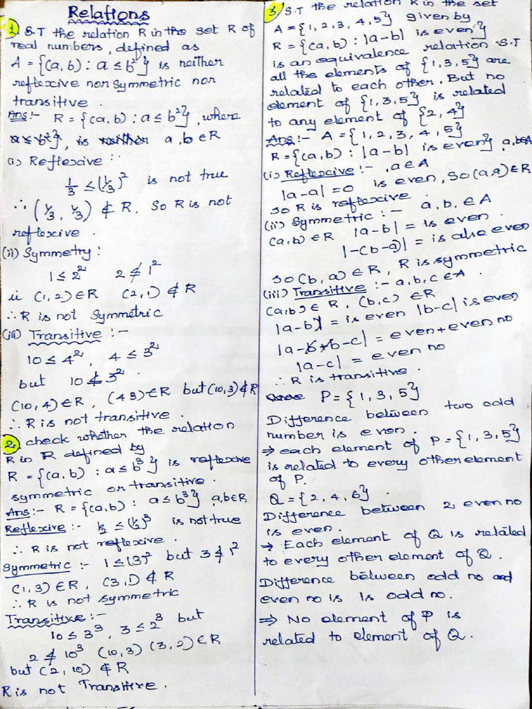 Equivalence Relations Analysis | PDF