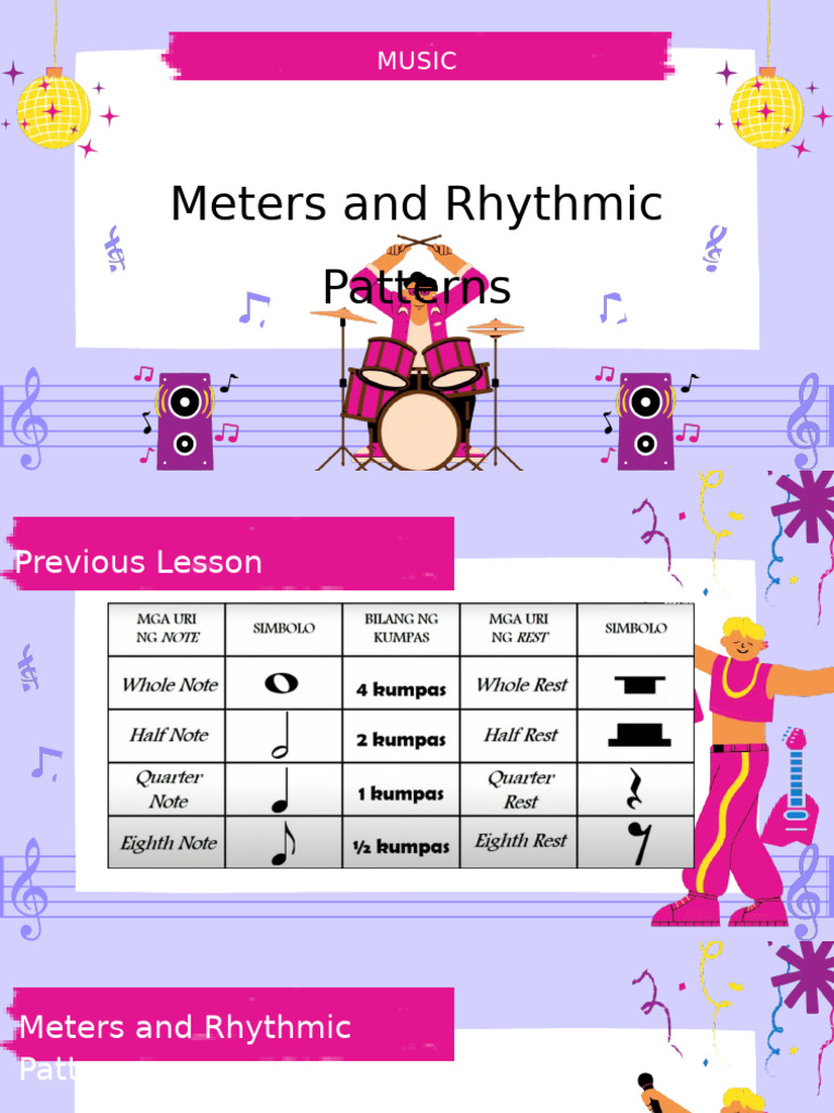 Lesson 2 Meters and Rhythmic Patterns | PDF | Rhythm | Musical Forms