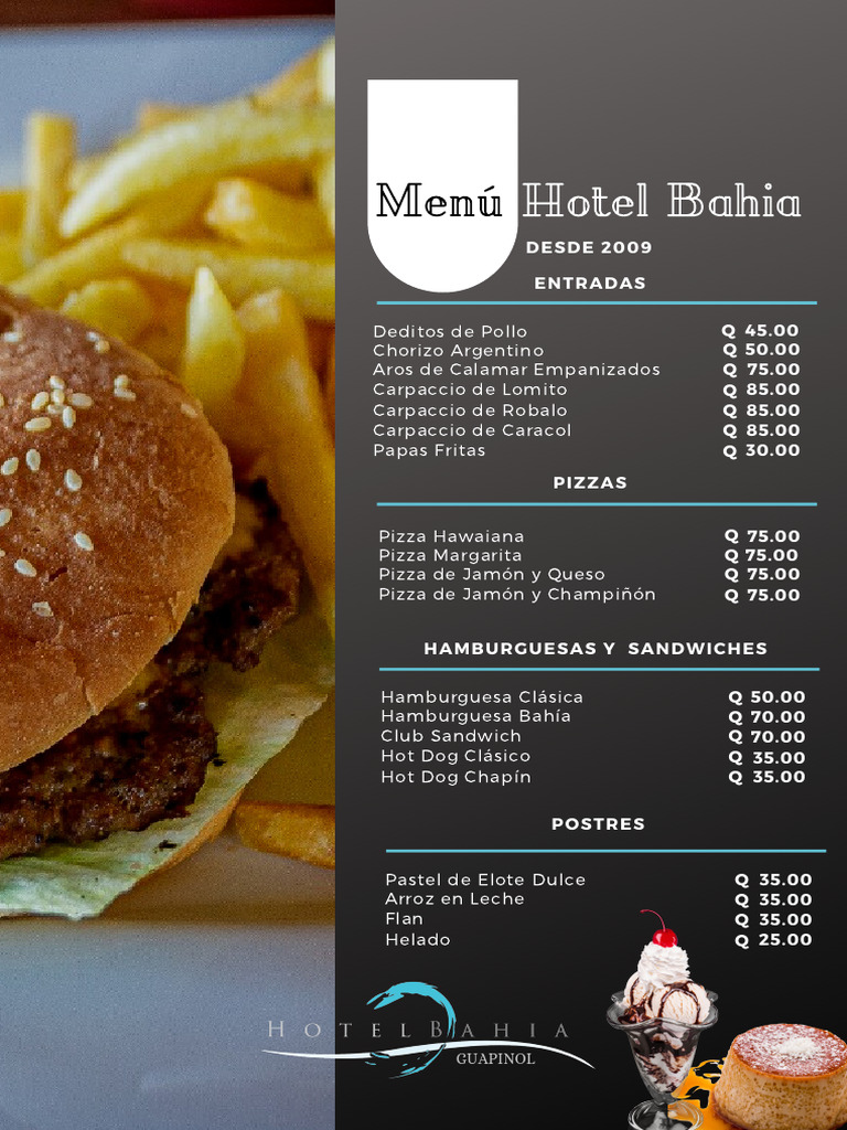 Final Menu de Comida | PDF | Pizza | Mariscos